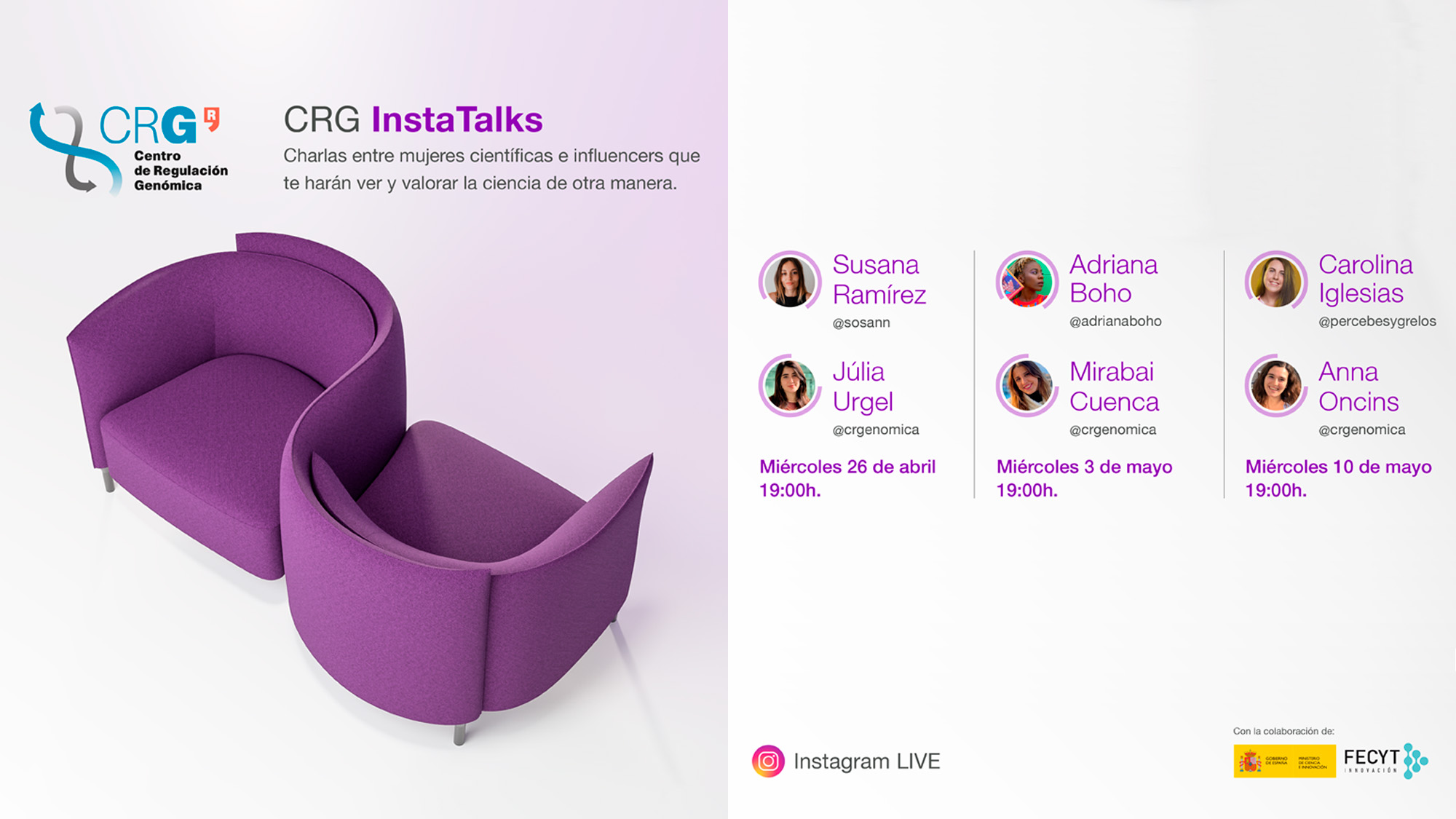 CRG InstaTalks: hablando de ciencia con influencers - El·lipse